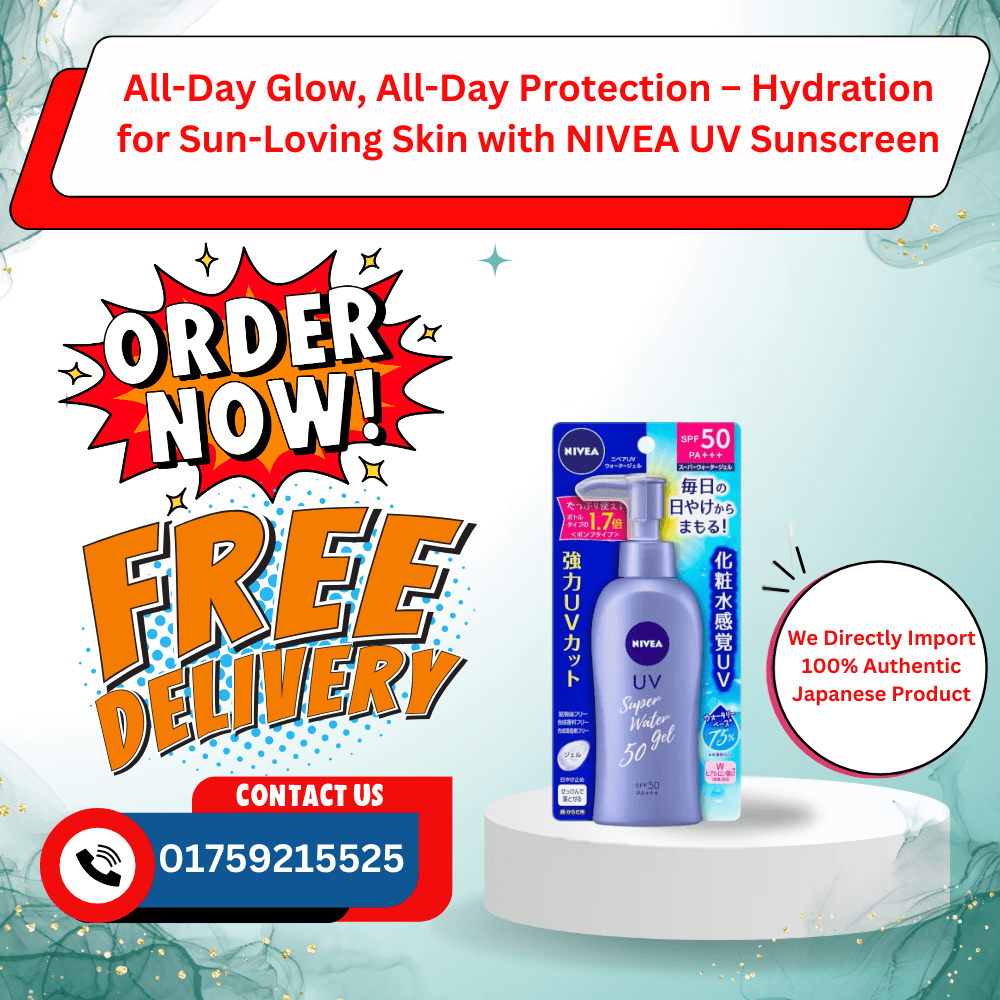 Nivea UV Super Water Gel Sunscreen SPF50 PA+++ 140gm - gleamglows.com